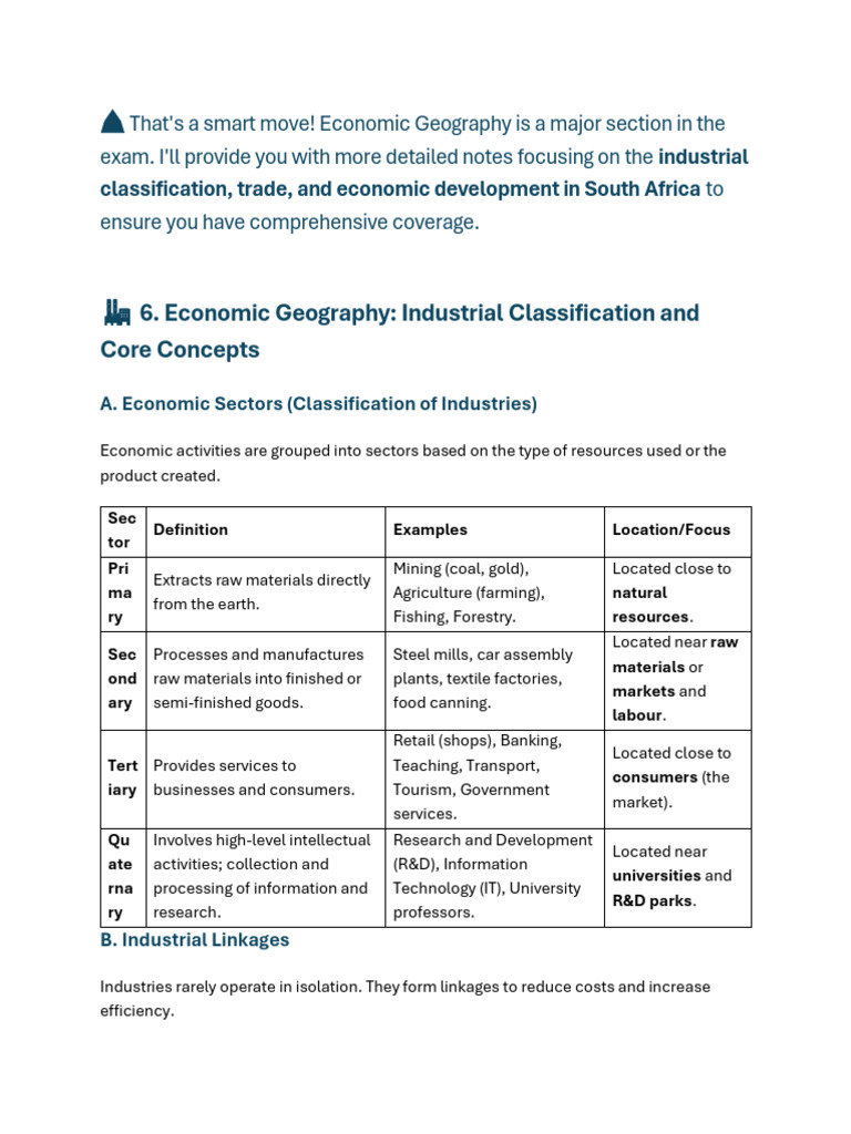 Economic Geography Grade 12 Presentation | PDF | Balance Of Trade ...
