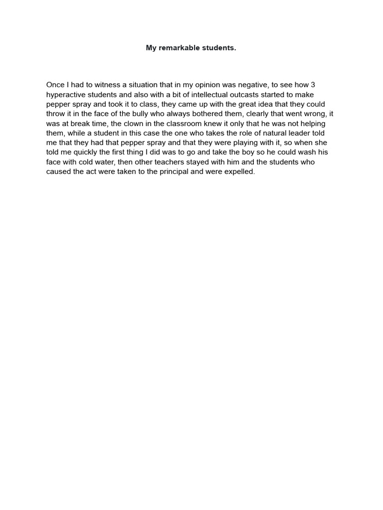 My Remarkable Students | PDF