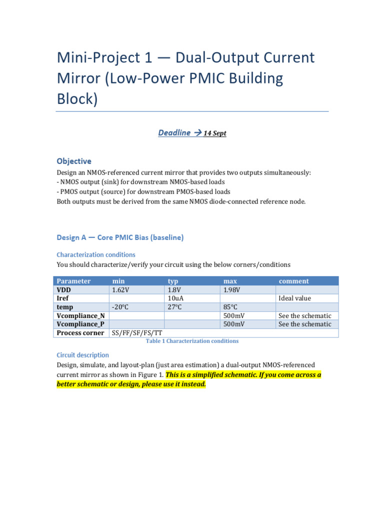Dual-Output Current Mirror Design Guide | PDF | Mosfet | Electrical ...