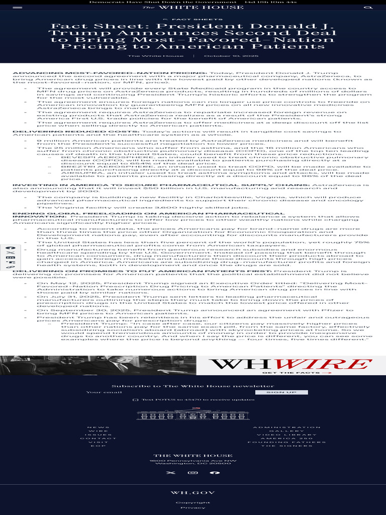Trump Announces MFN Drug Pricing Deal | PDF | Pharmaceutical Industry ...