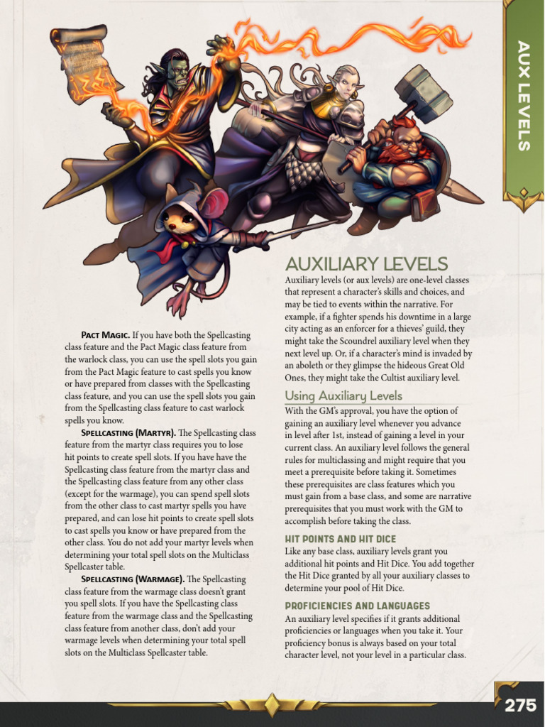 Aux Levels | PDF | Tabletop Games | Fantasy Role Playing Games