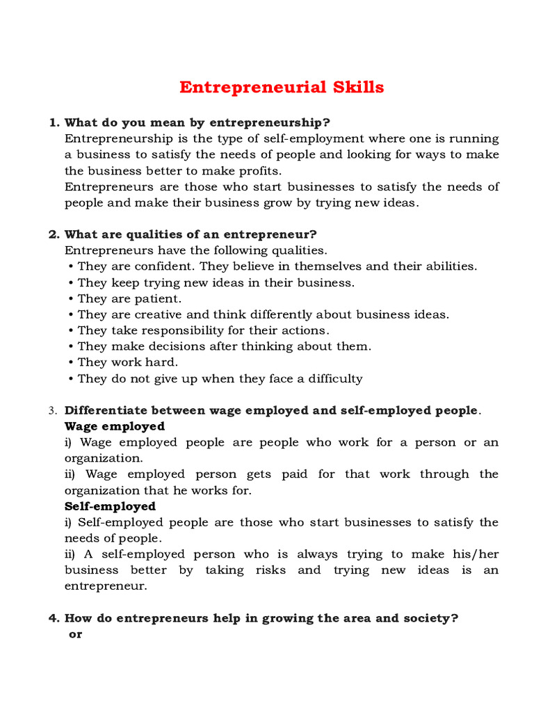 Entrepreneurship Notebook Notes | PDF | Entrepreneurship | Business ...