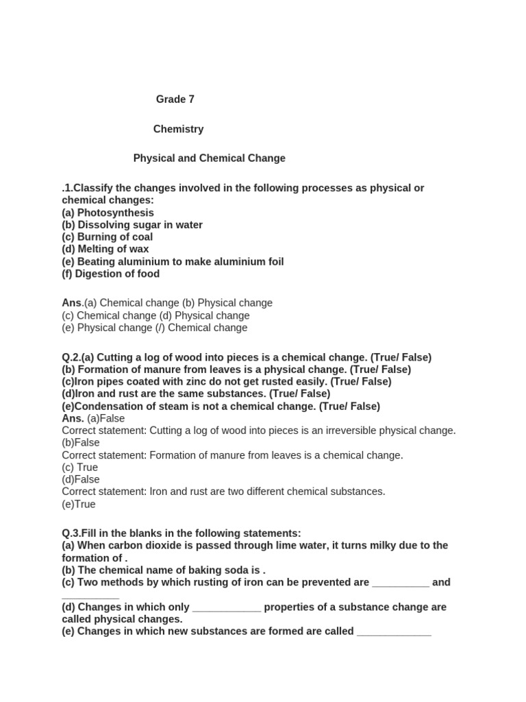 Physical vs Chemical Changes in Chemistry | PDF | Sodium Carbonate | Oxide