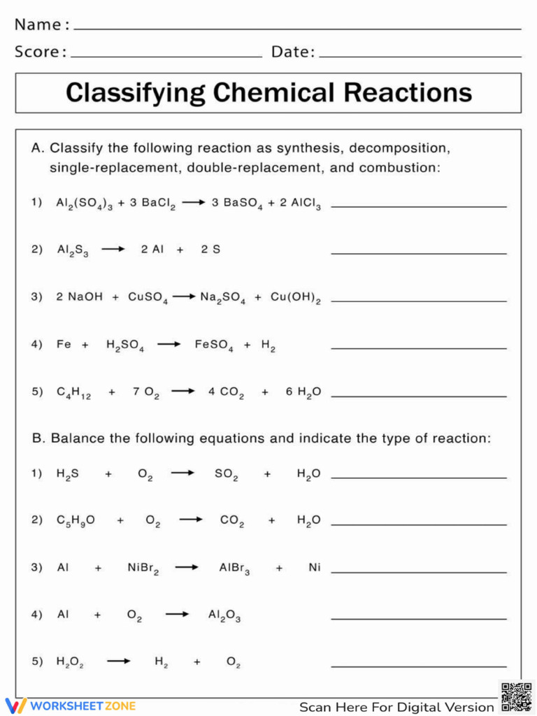 Classifying Chemical Reactions | PDF