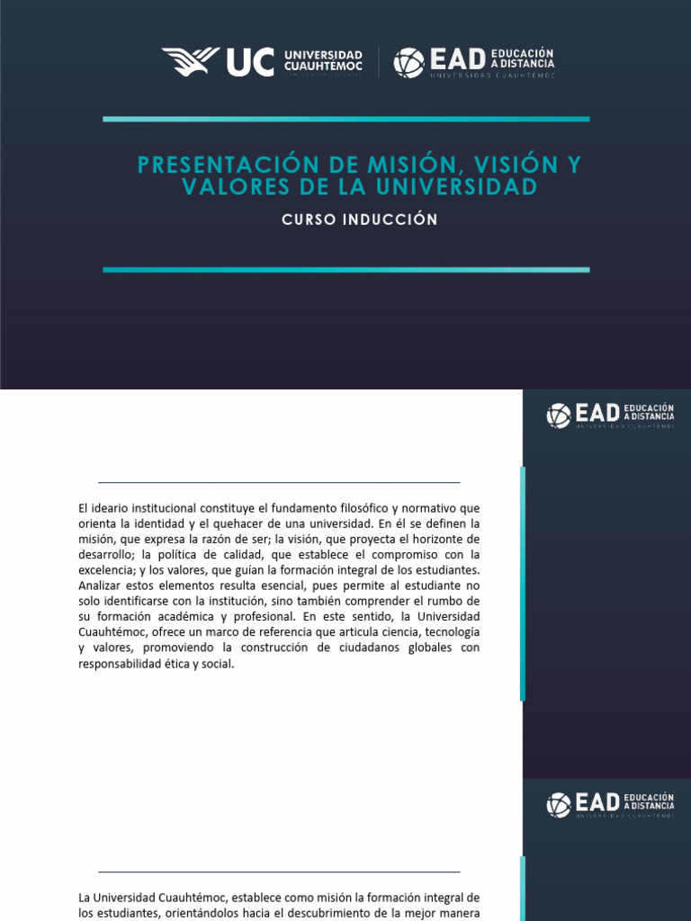Misión, Visión y Valores Universitarios | PDF | Sustentabilidad ...