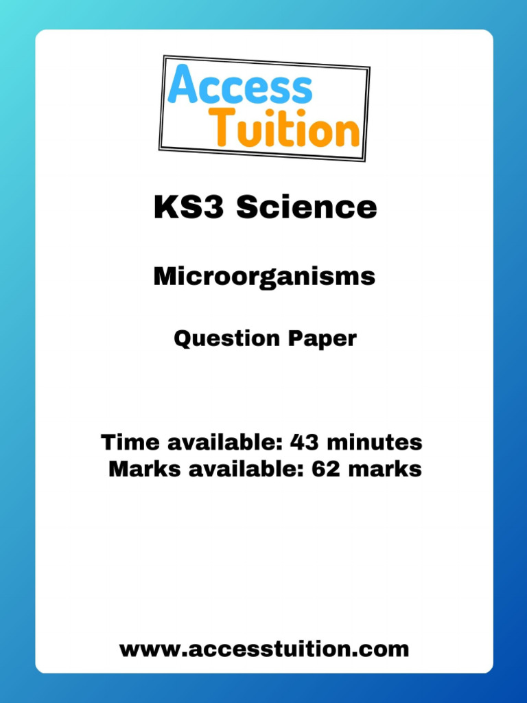KS3 Microorganisms QP | PDF | Virus | Vaccines