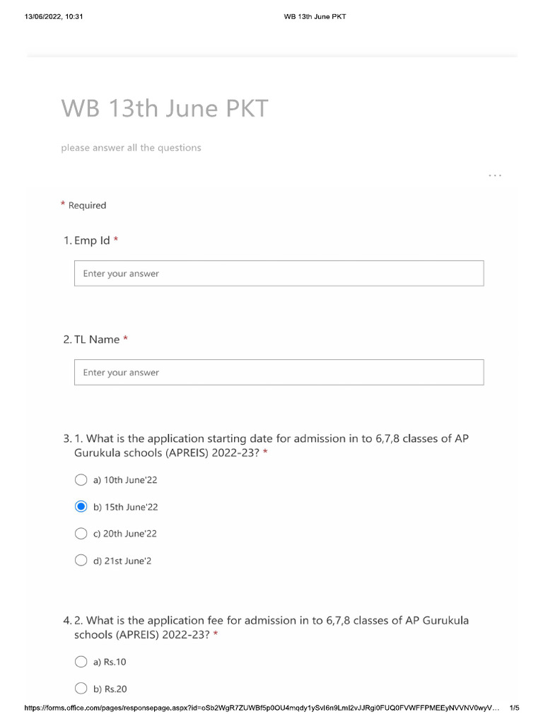 WB 13th June PKT Answers | PDF