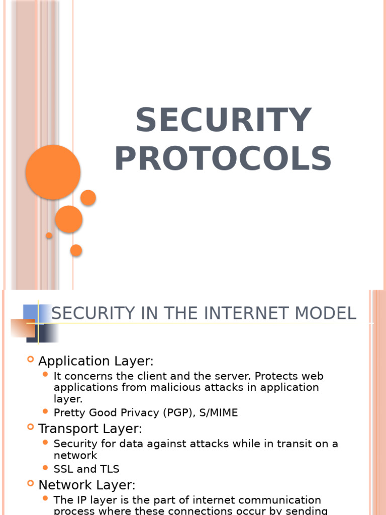 Internet Security Protocols Overview | PDF | Transport Layer Security ...