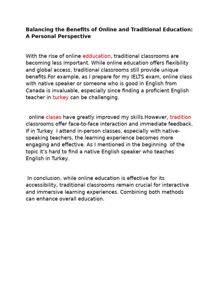Online vs Traditional Education Benefits | PDF