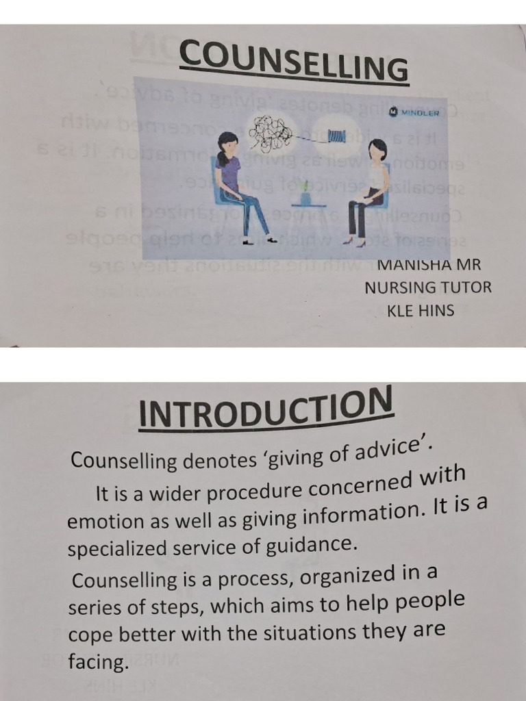 Counseling Notes | PDF