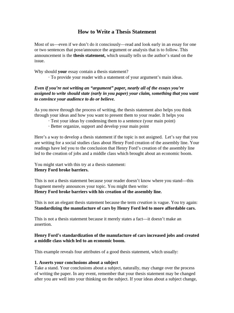 Crafting an Effective Thesis Statement | PDF | Essays | Thesis