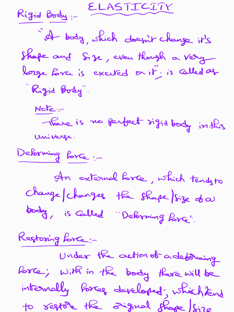 Mechanical Properties Elasticity | PDF
