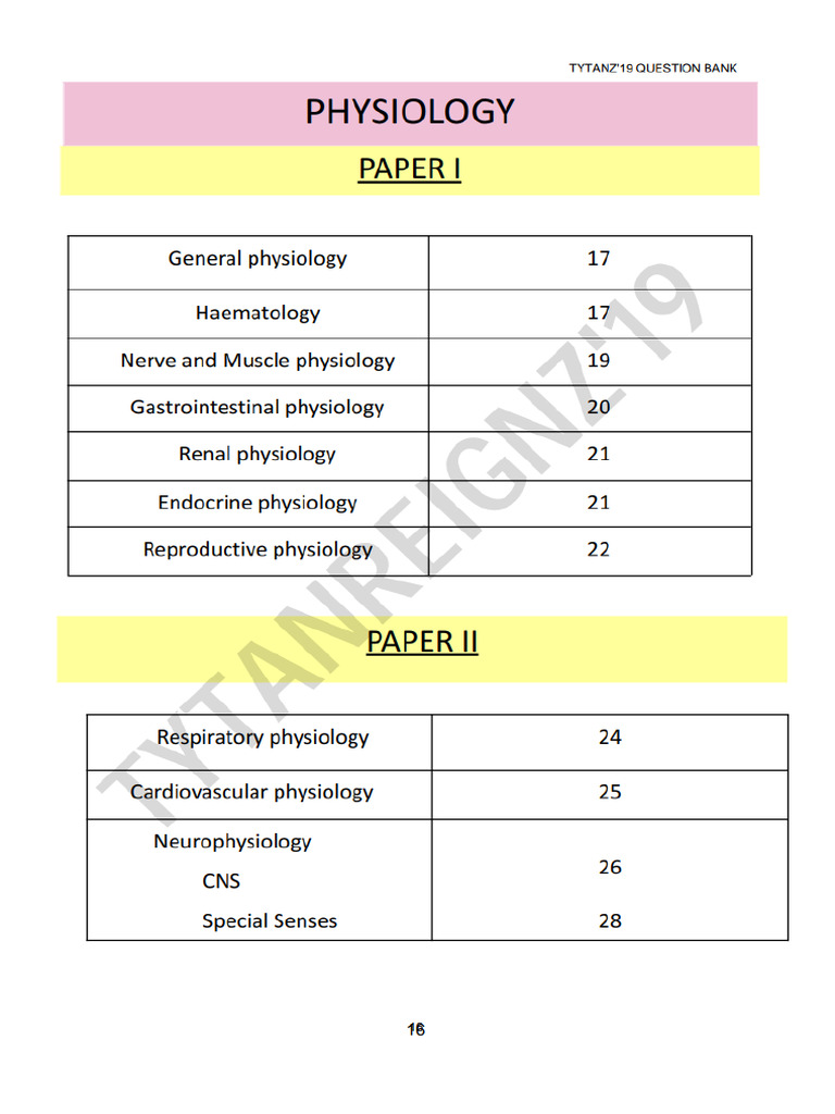Physiology Question Bank Mbbs | PDF