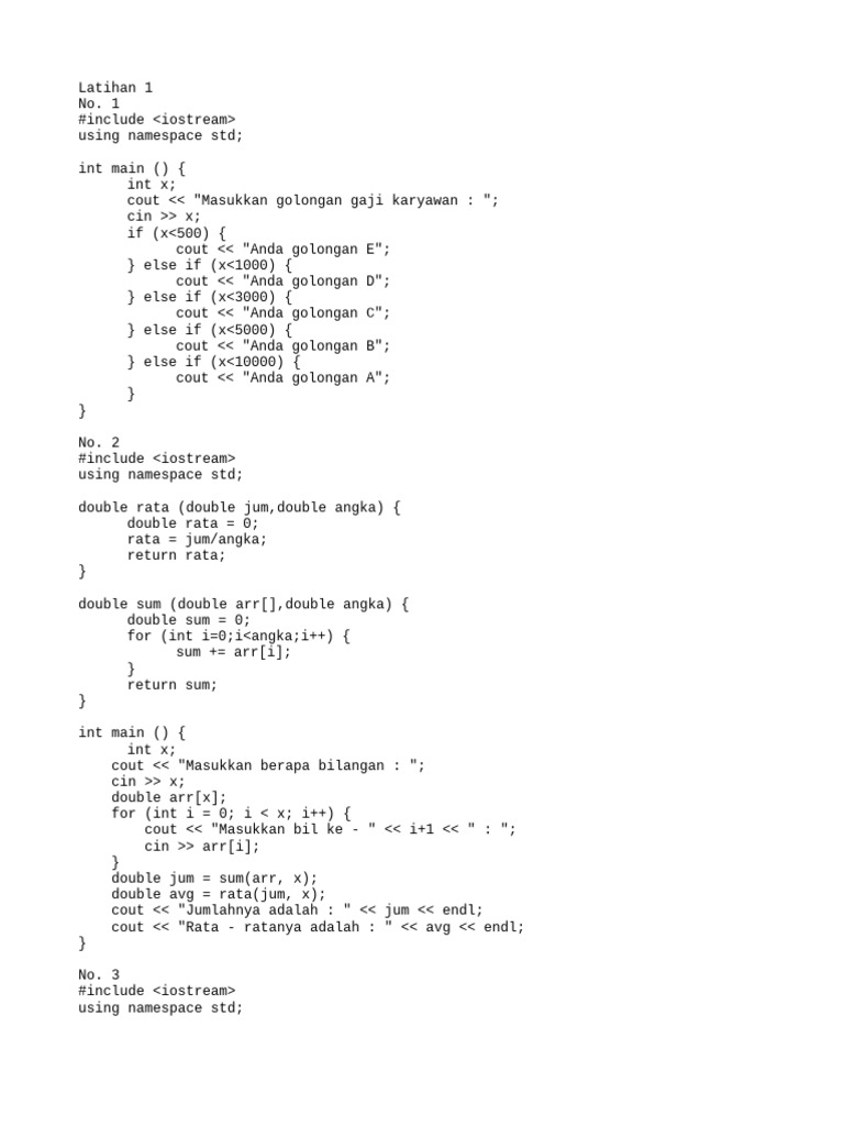 Latihan 1 Dan 2 | PDF | Computer Programming | Naming Conventions