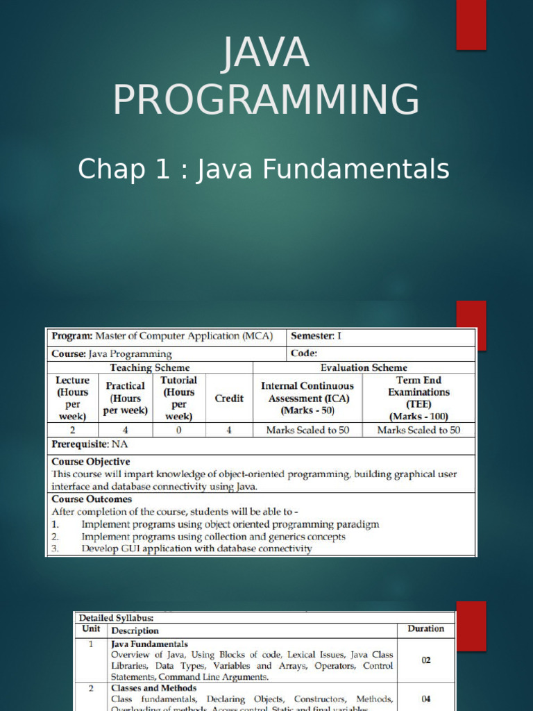 Chap-1 Java Fundamentals | PDF | Java Virtual Machine | Java (Programming Language)