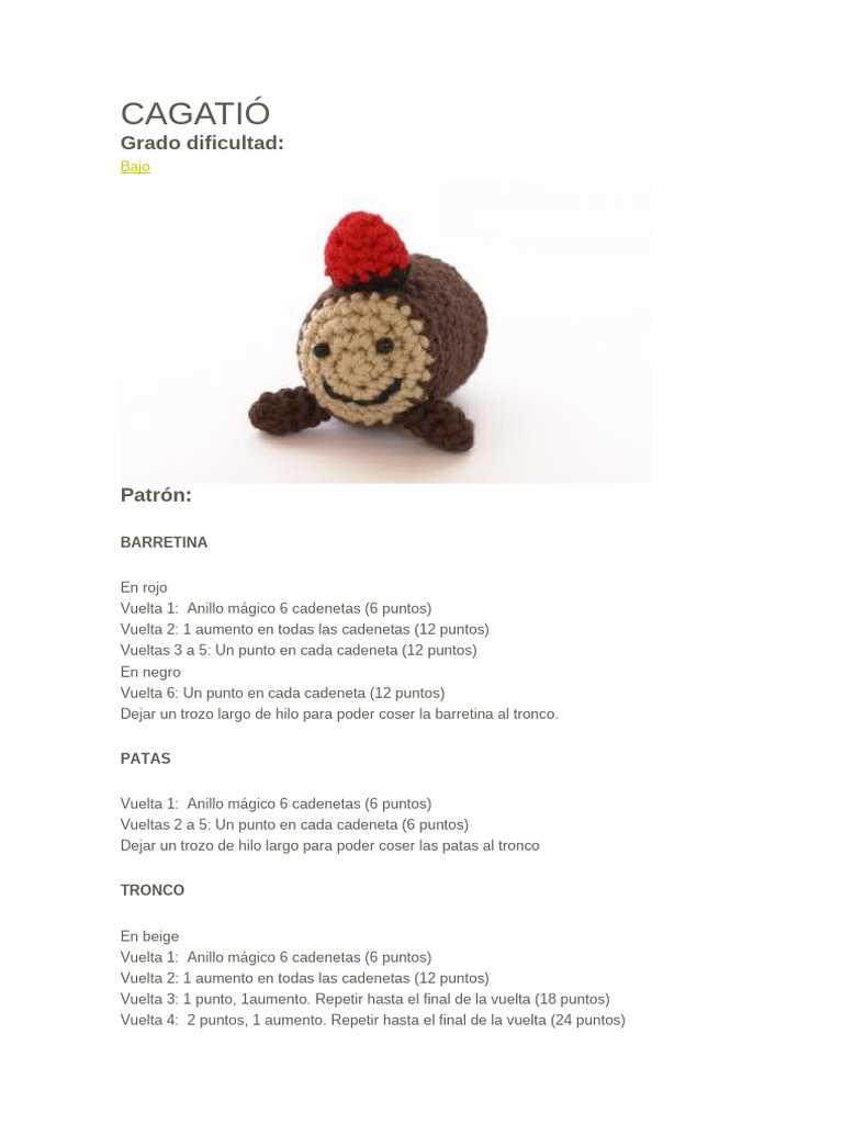 Patrón de Barretina para Amigurumi | PDF