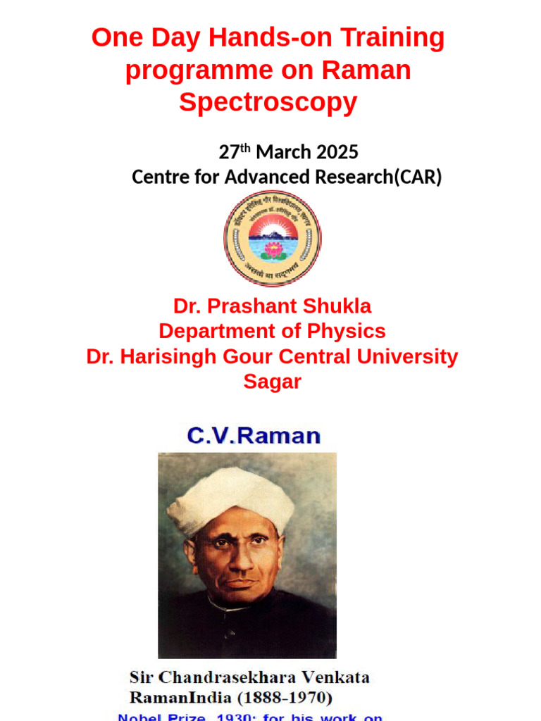 Raman Spectroscopy CAR 27Mar 2025 | PDF | Raman Spectroscopy | Spectroscopy