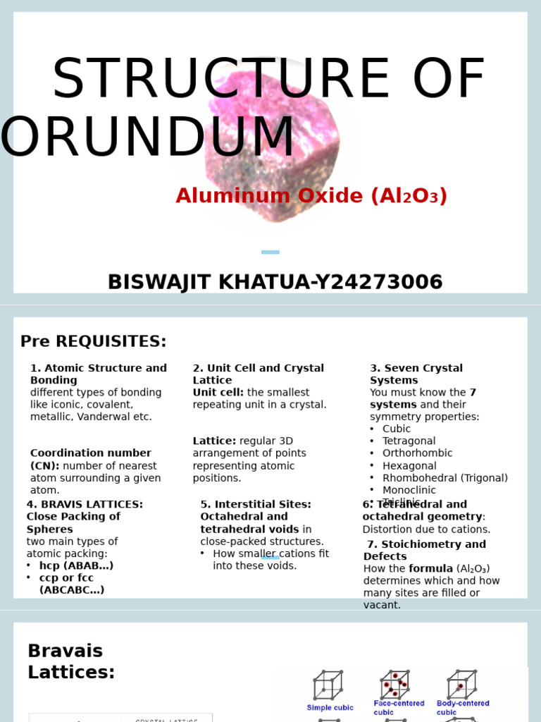 Corundum Crystal Structure Overview | PDF | Crystal Structure | Minerals