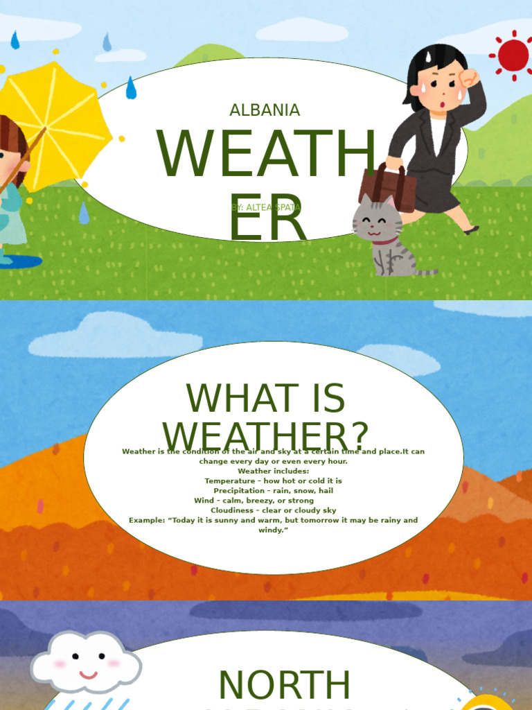 Green and Blue Playful Cute Illustrative Types of Weather Presentation ...