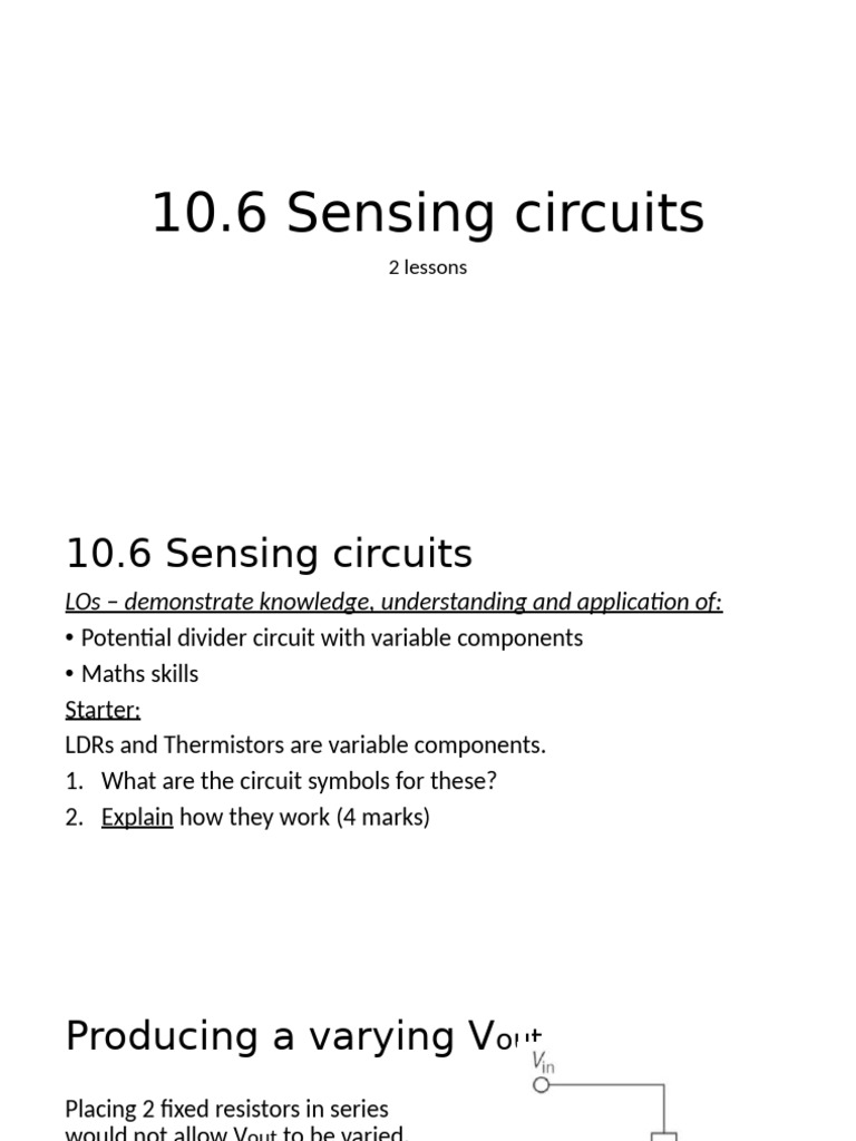 Sensing Circuits With Exercises and | PDF