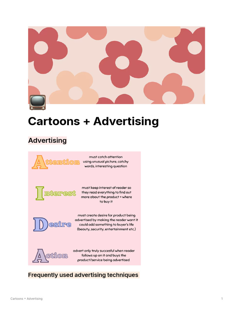 Cartoons Advertising | PDF | Question | Grammatical Tense