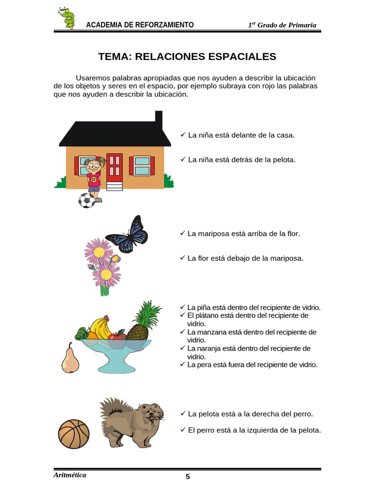 Ejercicios de Relaciones Espaciales y Conjuntos | PDF