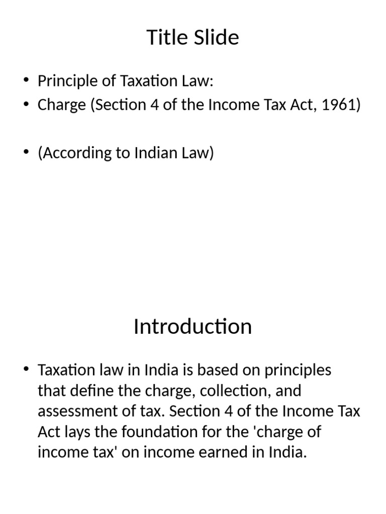 Principle of Taxation Law Charge Section4 | PDF | Taxes | Income Tax