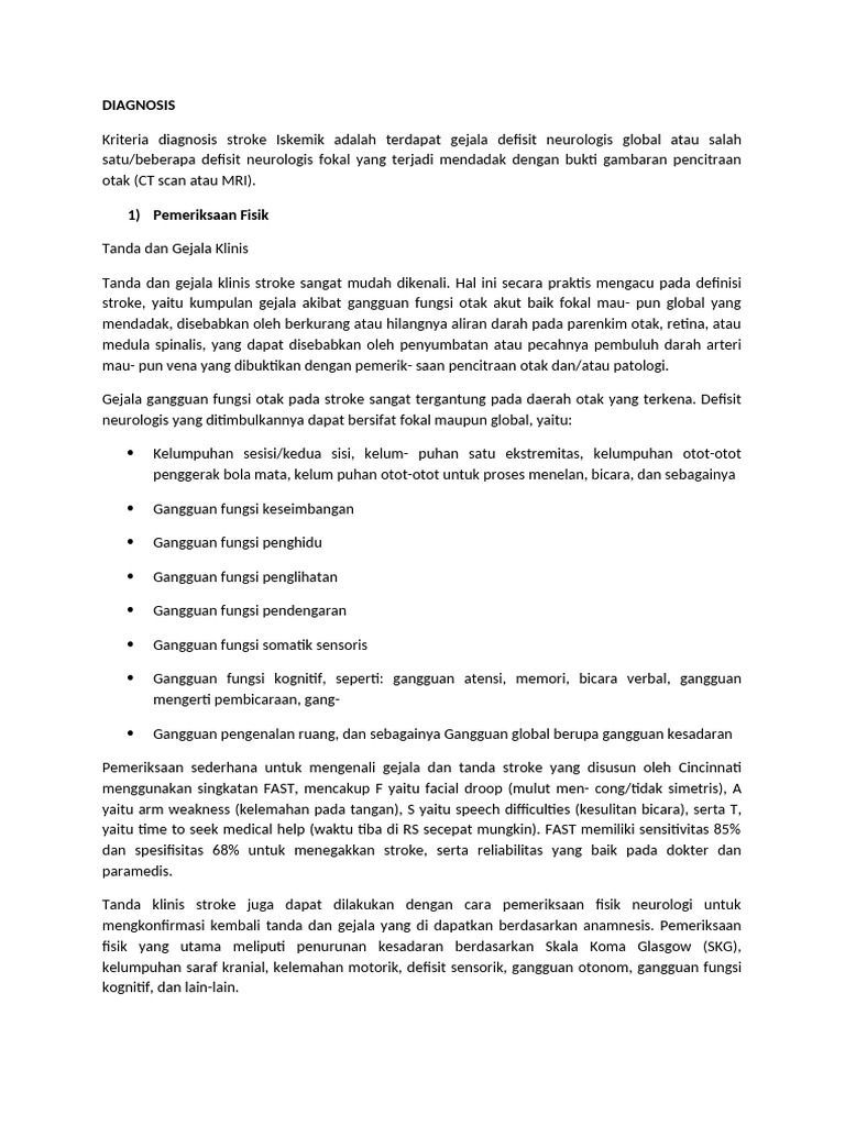 DIAGNOSIS Dan Tatalaksana - SNH | PDF