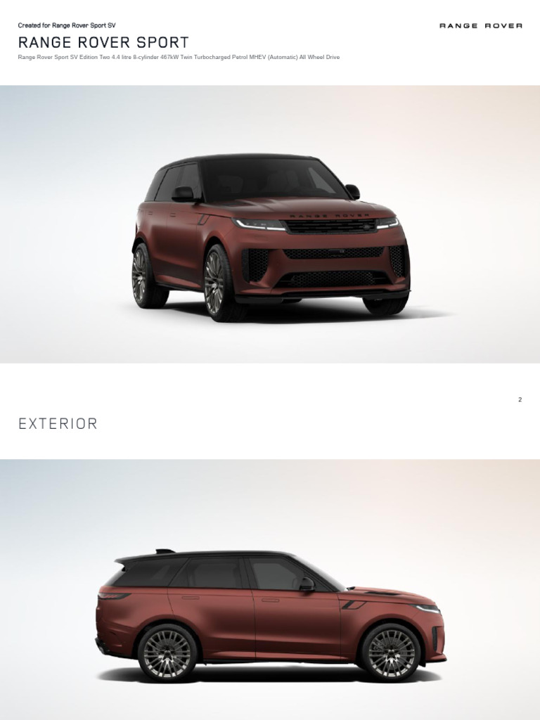 Sunrise Copper Range Rover Sport SV | PDF | Anti Lock Braking System ...