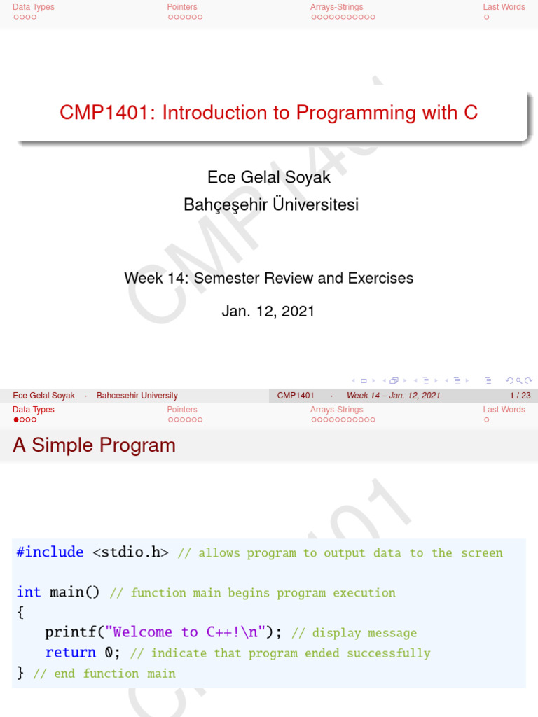 Week14 Overview and Examples | PDF | Pointer (Computer Programming) | String (Computer Science)