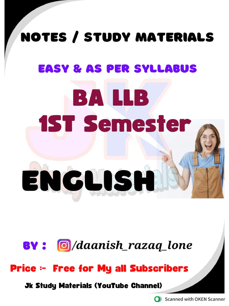 English Notes BA LLB 1st Semester | PDF