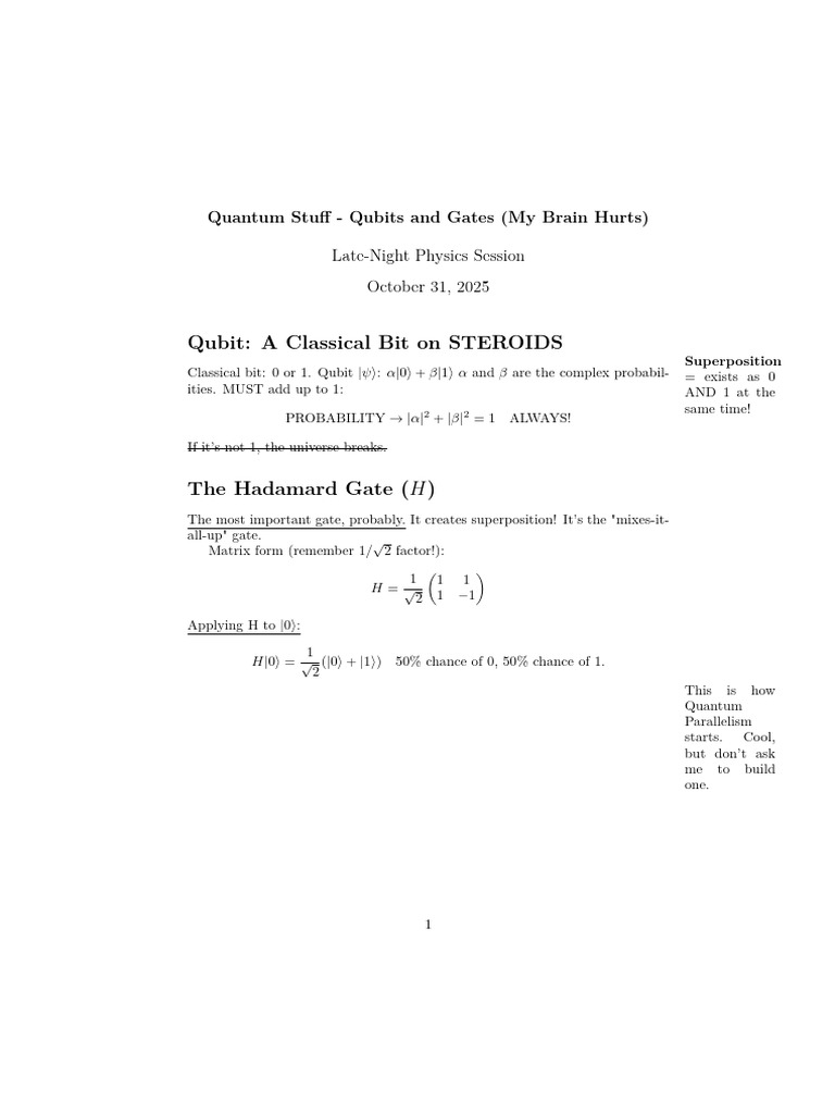 Understanding Qubits and Quantum Gates | PDF
