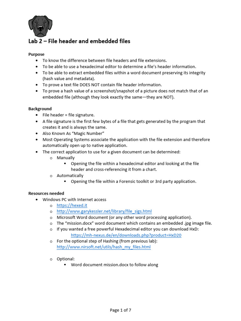 Microsoft Word - Lab2-FileHeader | PDF | Computer File | Microsoft Word
