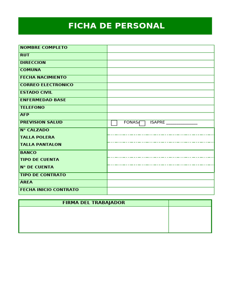 Ficha Personal | PDF