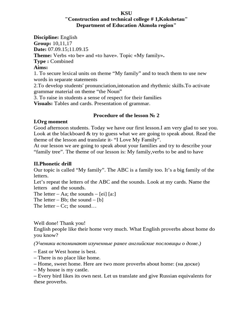 Lesson Plan 2 | PDF | English Language | Syntax