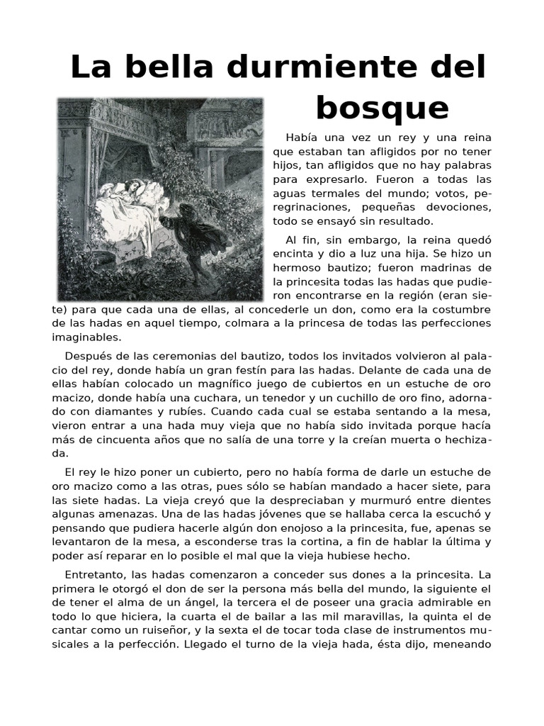 La Bella Durmiente: Un Cuento Clásico | PDF | Bella Durmiente