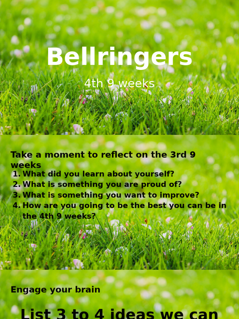 4th 9 Weeks Bellringers | PDF