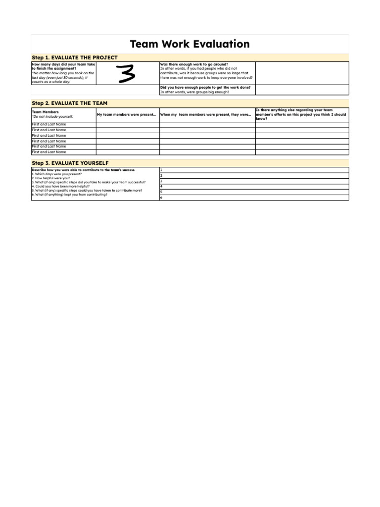 Edited - Creation Story Presentation Team Work Evaluation | PDF