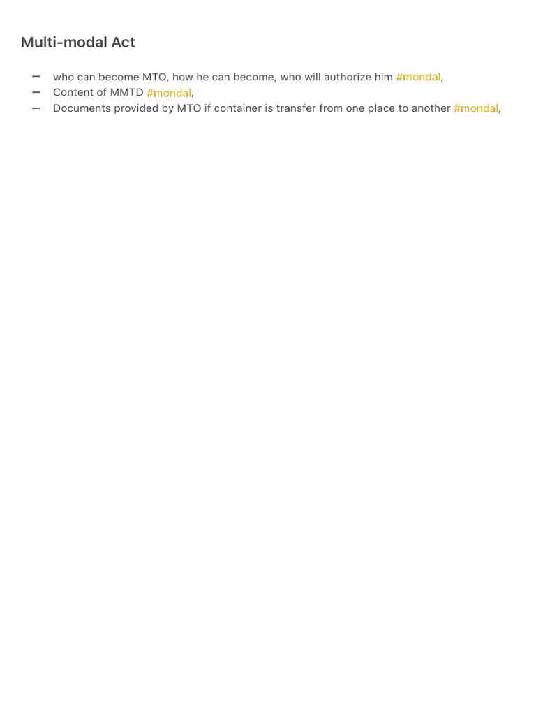 Multi-Modal Transport Operator Guide | PDF