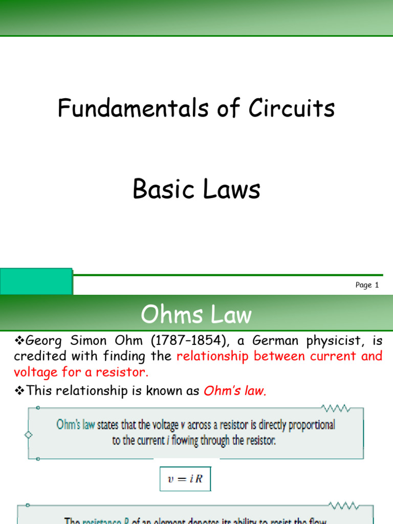 Lecture 2-Fundamentals of Circuit | PDF | Electrical Network ...