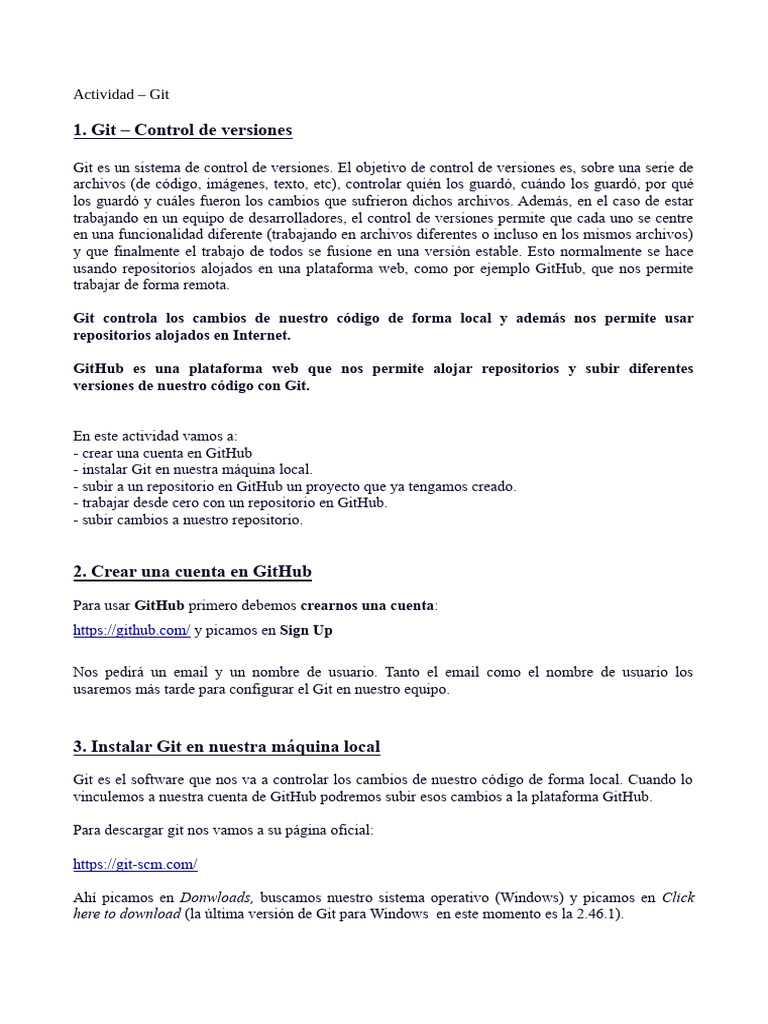 05 - Actividad - Github | PDF | Control de versiones | Software