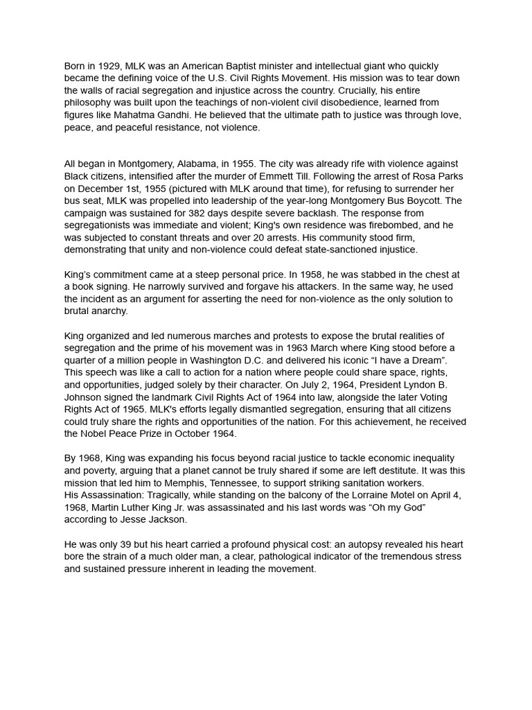 MLK As Significant Figure - English Presentation | PDF | Martin Luther ...