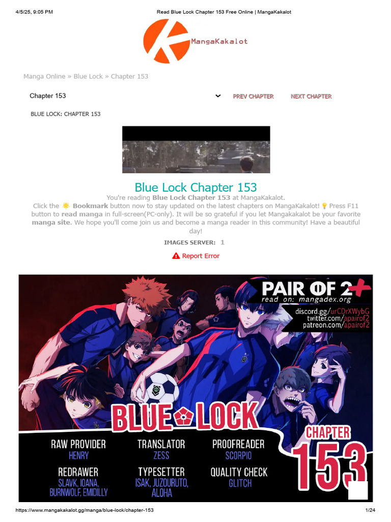 Read Blue Lock Chapter 153 Free Online - MangaKakalot | PDF