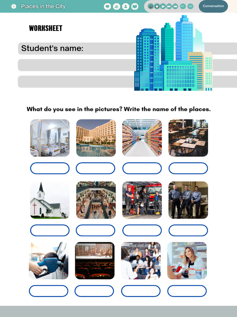 Worksheet Places in The City | PDF