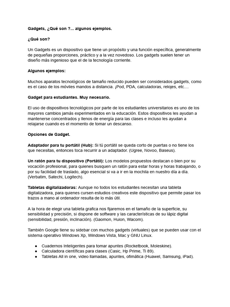 Gadgets, ¿Qué Son | PDF