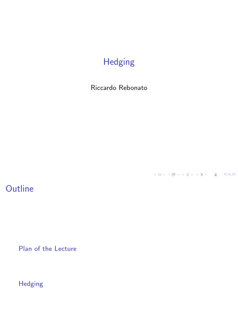 Hedging | PDF | Greeks (Finance) | Option (Finance)