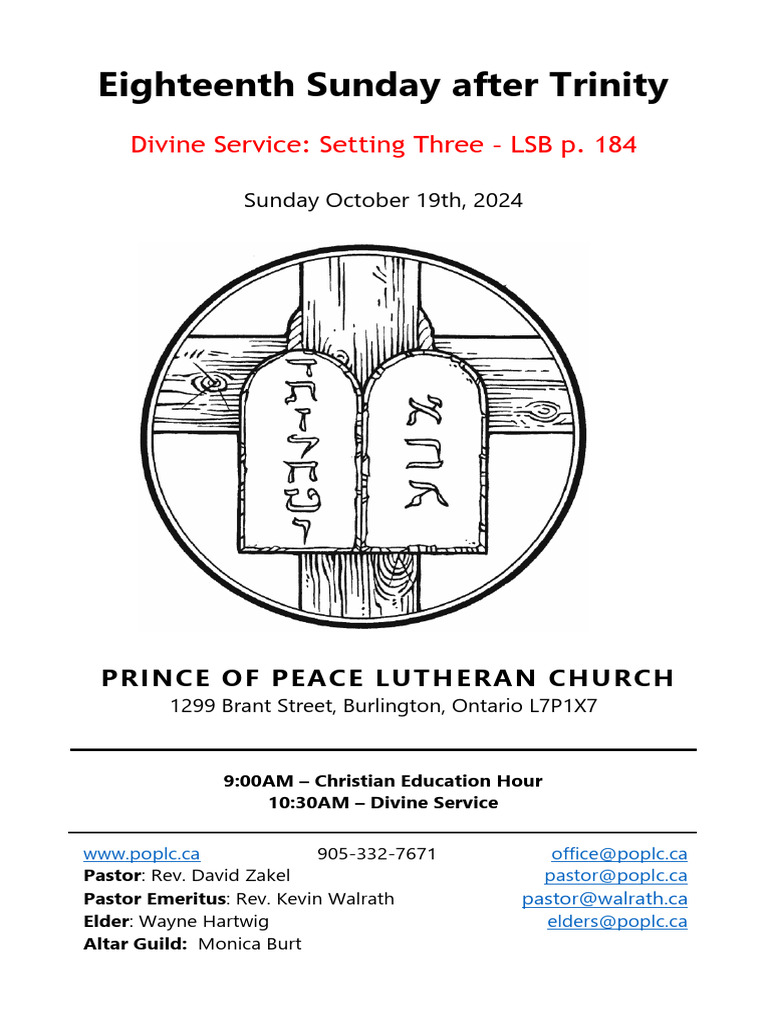 2025-10-19 Eighteenth Sunday After Trinity | PDF | God The Father | God ...