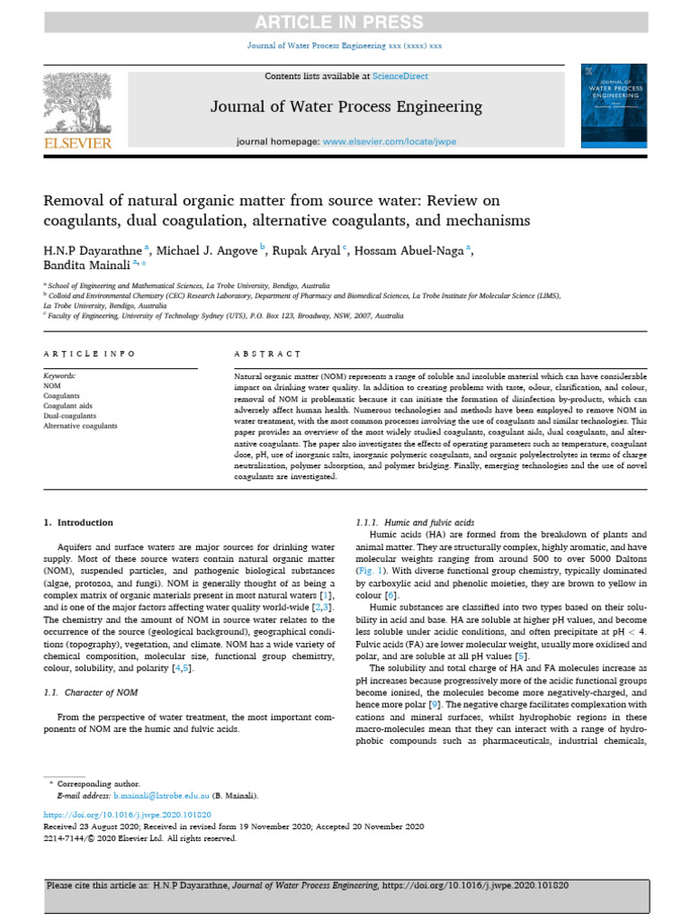 Journal of Water Process Engineering | PDF | Chemical Substances ...