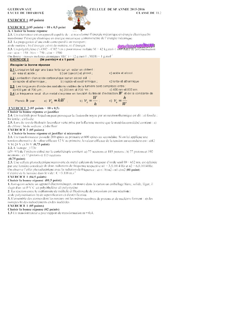 Choisir La Bonne Reponse 2 3 | PDF