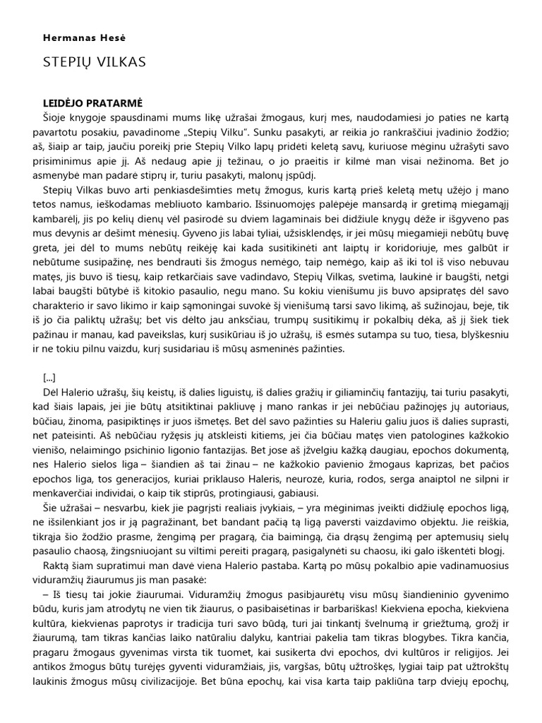Hermanas Hesė. Stepių Vilkas - LHV601 | PDF